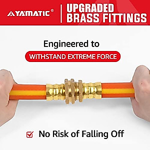 YAMATIC Heavy Duty Garden Hose 5/8 in x 30 ft, Ultra Flexible Water Hose, Drinking Water Safe, All-weather, Lightweight, Burst 600 PSI