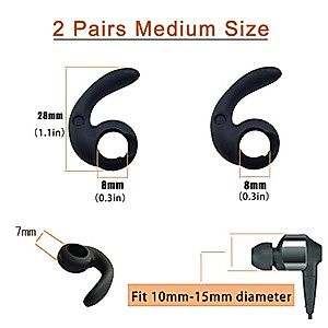 Luckvan Replacement Earbuds Tips Anti Slip Silicone Earhooks Earbuds Cover Eartips Fins Wings Earphones Stabilizer for in-Ear and Ear Canal Earbuds M