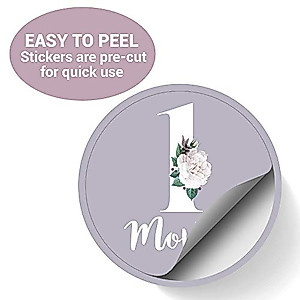 Baby Monthly Stickers | Floral Baby Milestone Stickers | Newborn Girl Stickers | Month Stickers for Baby Girl | Baby Girl Stickers | Newborn Monthly Milestone Stickers (Set of 24)