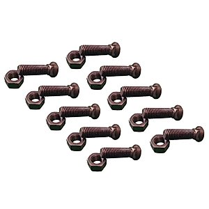 10 - Plow Bolt & Nut for Blades/Cutting Edge, 5/8-11x 2 - Grade 8, Dome Head