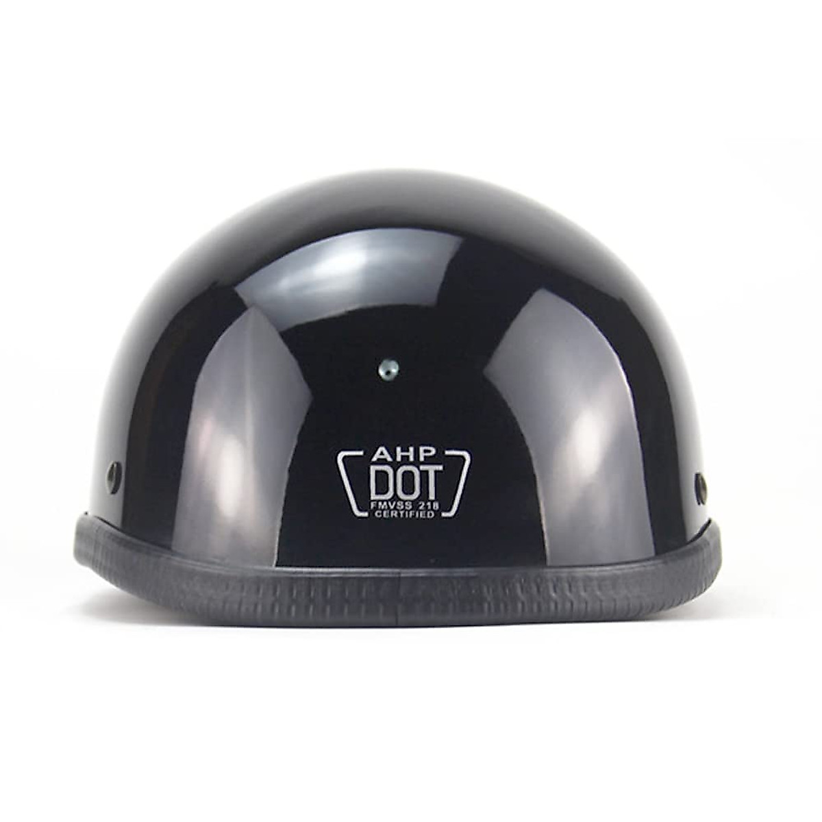 Woljay Motorcycle Half Helmet Beanie Cruising Skull Cap Small Helmets for Motorbike Scooter Chopper Moped Scooters Electric (X-Large, Gloss Black)