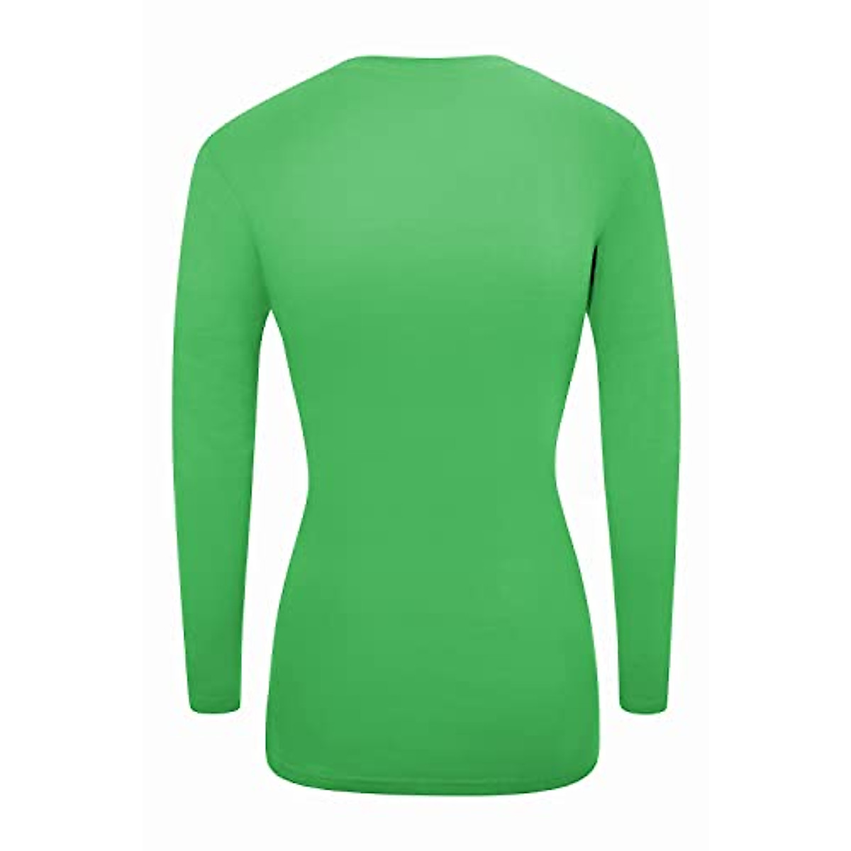 Natural Uniforms Women's Long Sleeve V-Neck T-Shirt Under Scrub (Light Green, Large)