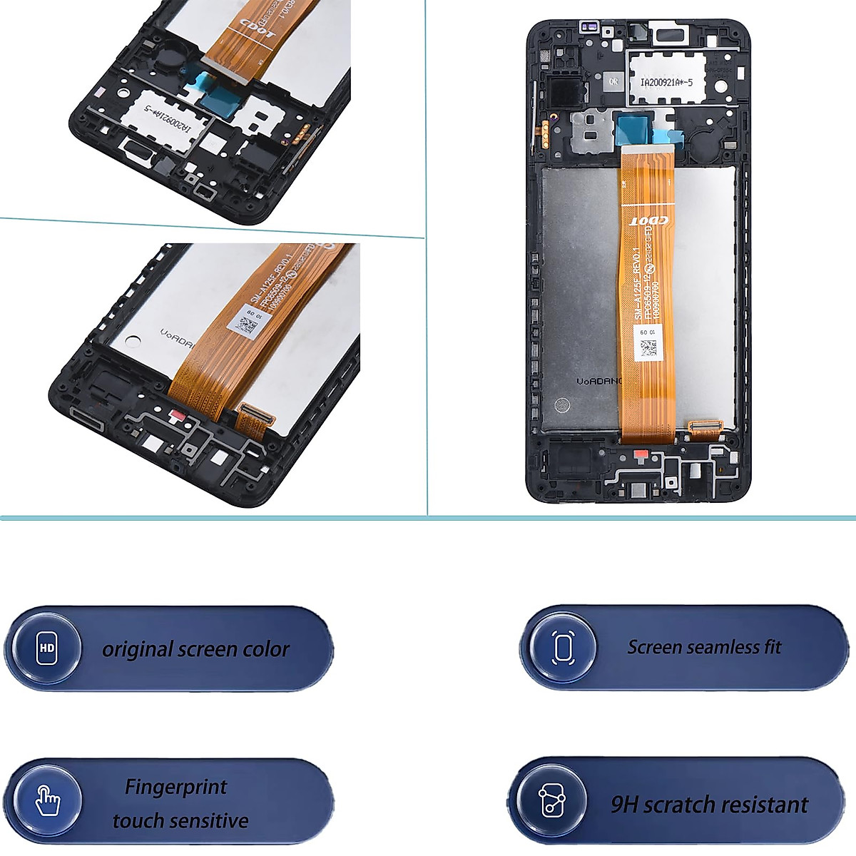 for Samsung Galaxy A12 SM-A125U/A125F/A127DL Display Digitizer Screen Replacement Kit with Frame and Repair Tool