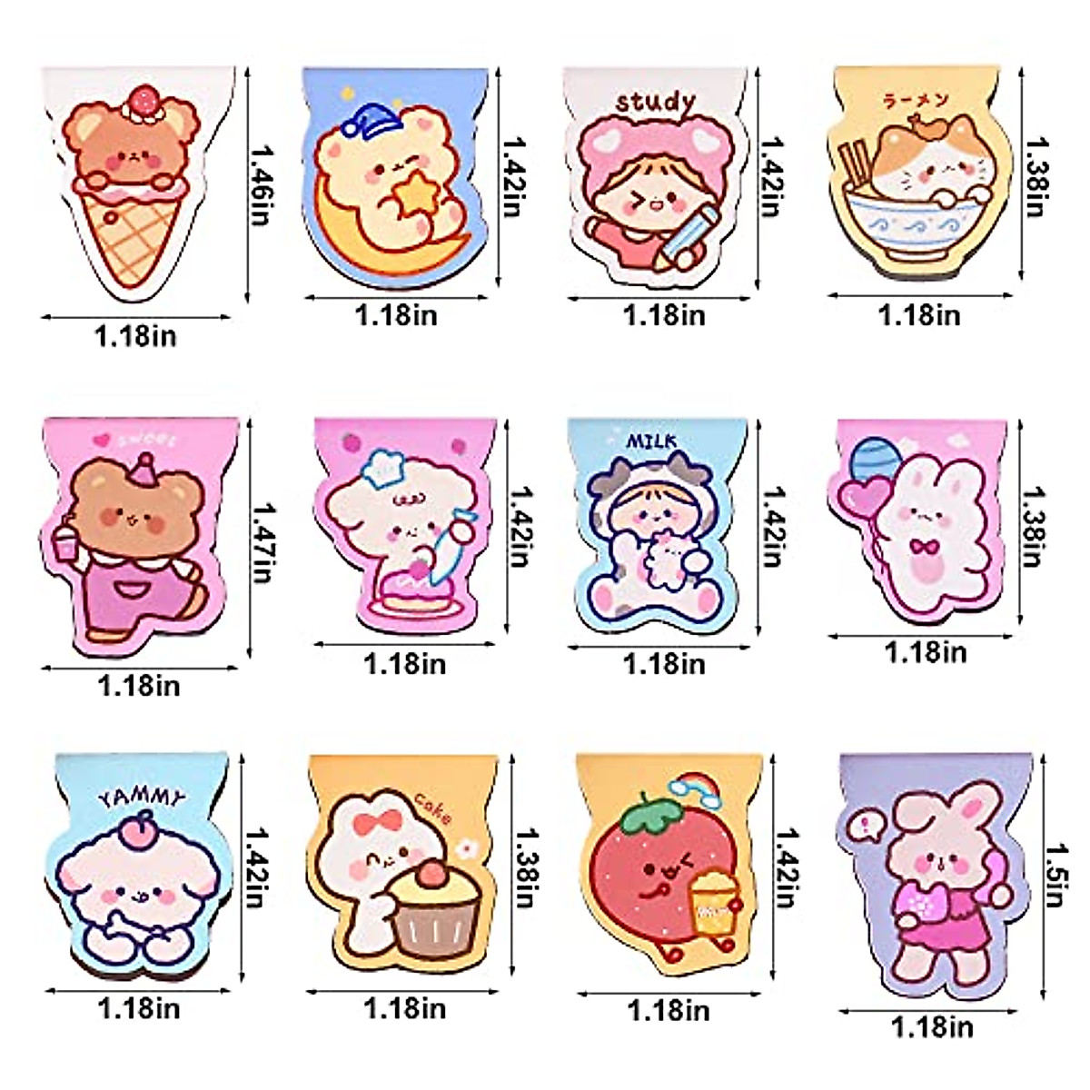 24PCS Magnetic Bookmarks for Kids, Cute Magnet Book Markers, Animals Book Mark, Bookmarks for Women, Page Clips Bookmark for Students Girls School Home Office Supplies