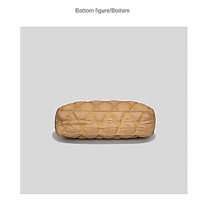 HACODAN Puffer Tote Bag Quilted Crossbody Bag for Women Trendy Puffy Purse Messenger Handbags Down Padded Shoulder Bag (red)