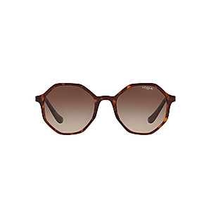 Vogue Eyewear Woman Sunglasses Top Havana/ Brown Transparent Frame, Brown Gradient Lenses, 52MM