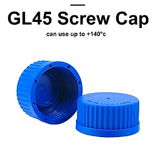 ALWSCI Lab Media Bottles, 1000 ml Wide Mouth Reagent Bottle Scientific Rounded Graduated Borosilicate Glass 3.3 Storage Container GL45 Screw Cap Leakproof for Labs,Classrooms or Home Liquids Use