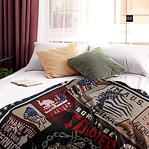 QUWOGY Vietnam Veteran Gifts Blanket 60"x50", Veteran Gifts for Men, Navy/Air/Army Veteran Gifts Blankets, Unique Gifts for Veterans, Veterans Day Gifts/Decorations Bulk, Hard Head Veterans