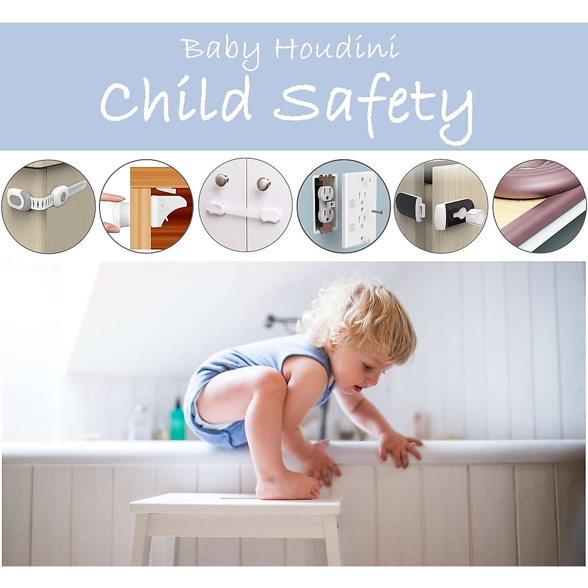 Baby Proofing Strap Locks for Child Safety and Child Proofing Your Home, Fridge, Drawers, Stove, Toilet, Dishwasher, Oven and More | Free Bonus - 2 Free Straps and Spare 3M Tape