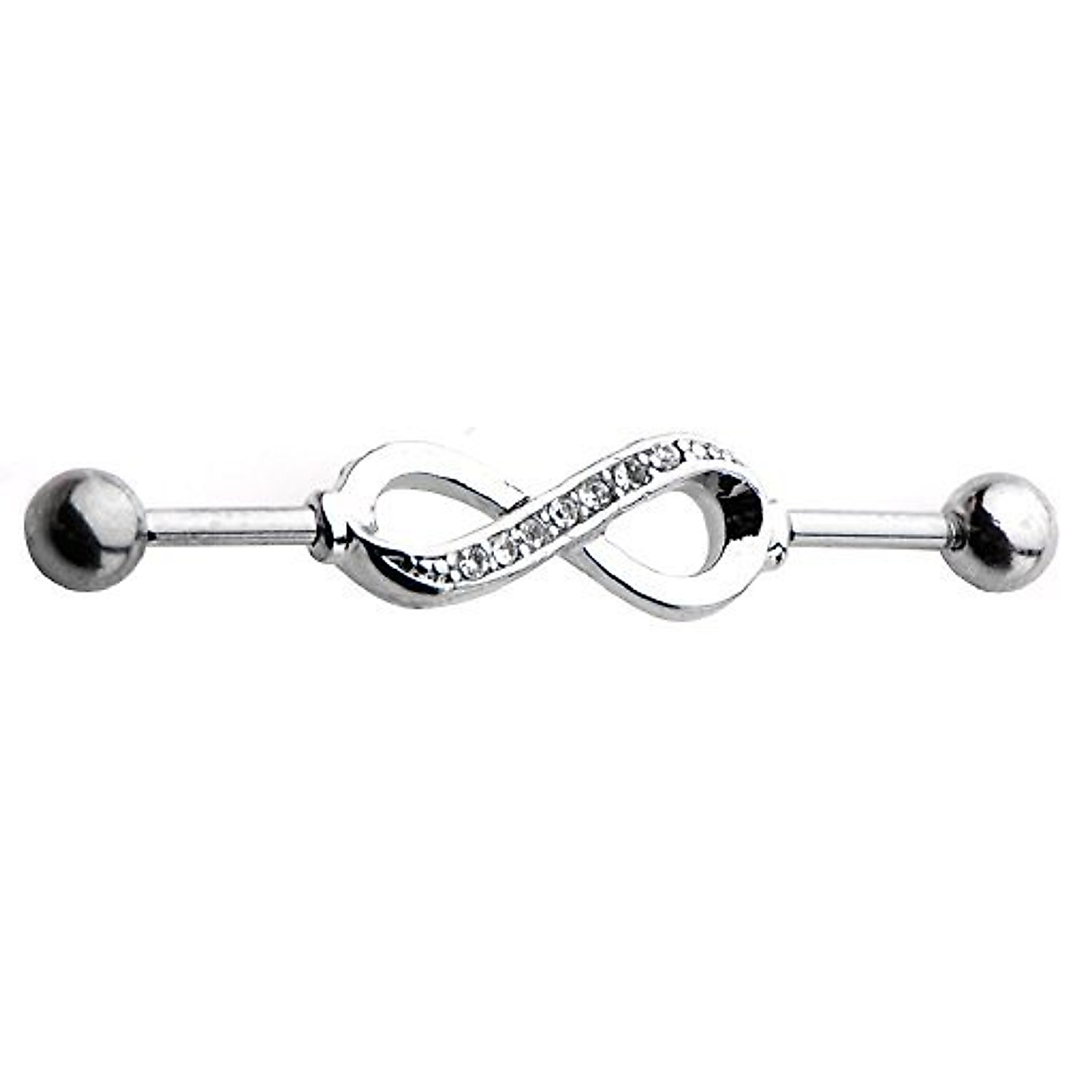 316L Surgical Steel, 14g Industrial Barbell with 1 3/8'' Length and Infinity Symbol Center