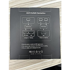 HDMI Switch 4k@60hz Splitter, GANA Aluminum Bidirectional HDMI Switcher 2 in 1 Out, Manual HDMI Hub Supports HD Compatible with Xbox PS5/4/3 Blu-Ray Player Fire Stick Roku