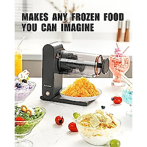 Shaved Ice Machine Electric - Rechargeable Snow Cone Maker, Frozen Dessert Machine Makes Soft Smoothies, Slushie (Dark Grey)
