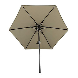 FLAME&SHADE 7.5 ft Outdoor Market Patio Table Umbrella with Tilt, Taupe