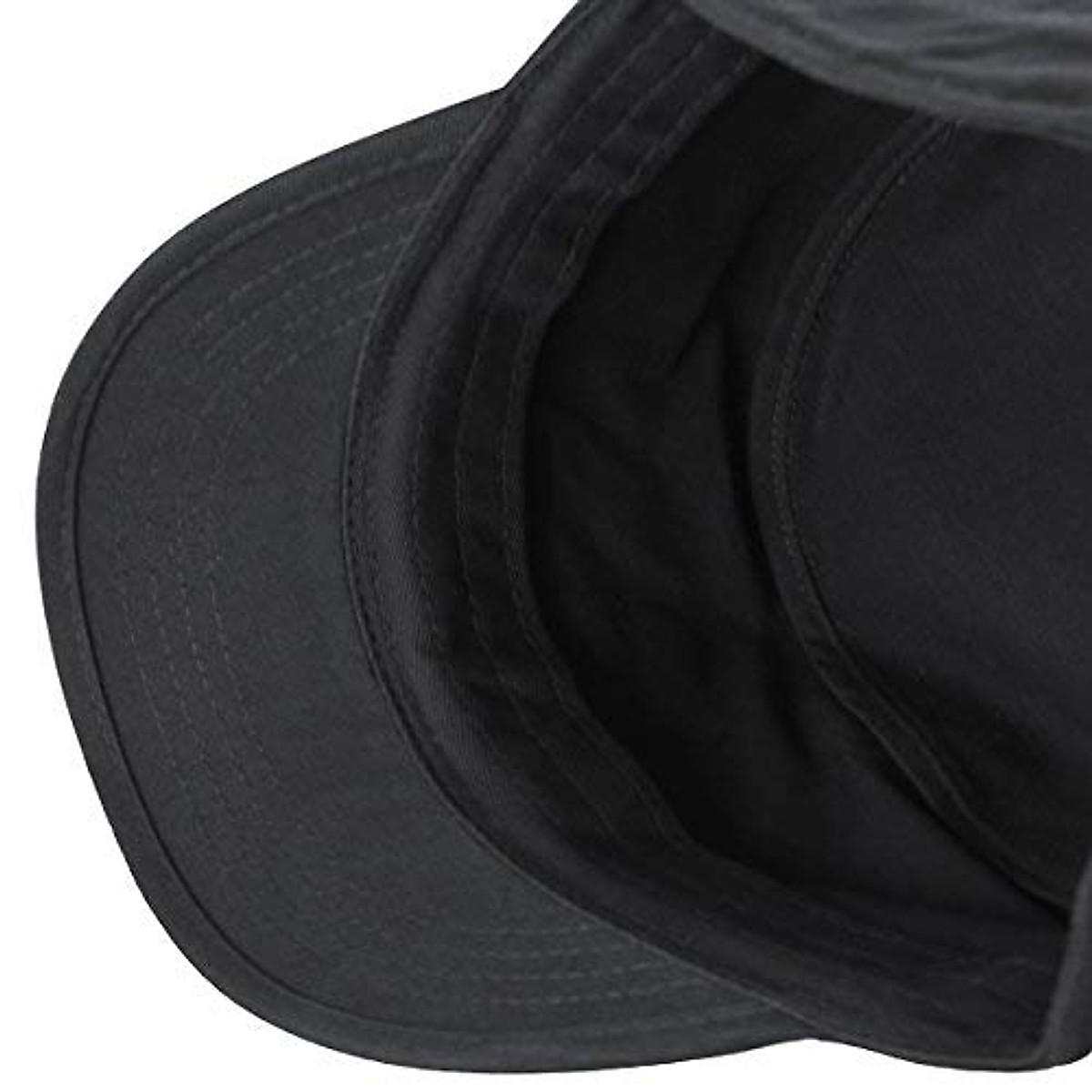 The Hat Depot Cadet Military Army Baseball Cap Tie Dye & Washed Cotton Basic & Distressed Cadet Brushed Cotton Cap (1. Basic - Black)