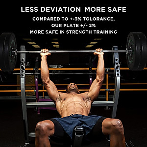 AMGYM Bumper Plates, 2-inch Bumper Plate, Color Coded Olympic Gym Weights with Steel Hub, Set with High Density Rubber (100 LB 2x15+2x35LB)