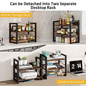 Hosfais Small Bookshelf with Drawer: 4-Tier Wood Book Shelf Industrial Narrow Bookcase Storage Organizer Metal Stackable Shelves for Desktop Bedroom Living Room Home Office (Rustic Brown)