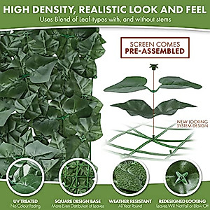 Kitchen Joy Fence Covering Privacy - 136 Sq Ft of Artificial Ivy Privacy Fence Screen, Privacy Fence Panels for Outside - Set of 4 x 50" x 98" Screens