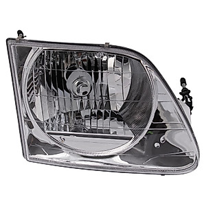 TRQ Headlight Assembly Set Headlights Driver & Passenger Side Halogen Compatible with 1997-2002 Ford Expedition 1997-2003 F-150 2004 F-150 Heritage 1997-1999 F-250 FO2502182 FO2503182