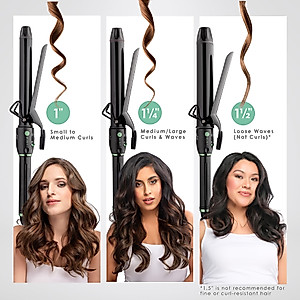 MINT Professional Extra Long Hair Curling Iron 1 1/2 inch | 2-Heater Ceramic Barrel That Stays Hot | 1.5 Inch Hair Iron Curler for Beach Waves | Travel-Ready International Dual Voltage