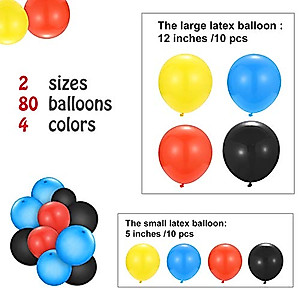 Spiderman Birthday Party Decorations 5 x 3 Ft Backdrop Banner Photography Background and 80 Pcs Latex Balloons Kit Superhero Theme Party Supplies for Indoor Outdoor Living Room Yard