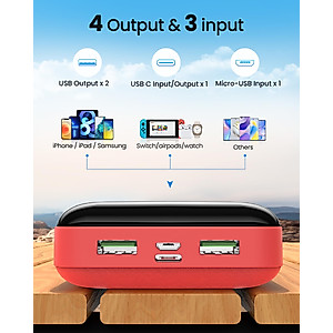Portable Charger Power Bank 50000mAh, 22.5W Fast Charging Battery Pack, USB C Quick Charge 3 Outputs & 2 Inputs, LED Display, External Cell Phone Battery Bank for iPhone 16/15/14/13, Samsung, Android