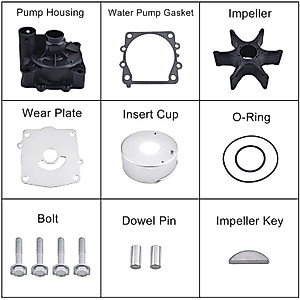MARKGOO 61A-W0078-A3-00 Water Pump Impeller Repair Kit w/Housing Replacement for Yamaha Outboard V6 150 175 200 225 250 300 HP VMAX Boat Motor Engine Parts Rebuild Service Sierra 18-3396 61A-W0078-02