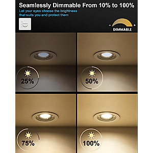 SerBion GU10 Halogen Light Bulbs, GU10+C Candle Warmer Lamp with Dimmable, MR16 120V 25W with GU10 Base for Track Light Bulbs and Range Hood Light Bulbs, Warm White, 3000+Hours Long-Lastin Pack of 6