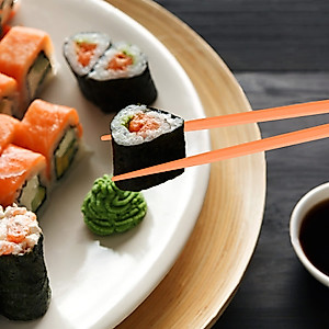 10 Pairs Chopsticks-Reusable Chopsticks Dishwasher Safe, 9.63 inch/24.5cm Fiberglass Matte Non-Slip Family/ Hotel/ Restaurant Chop Sticks, Chinese/Japanese Chop Sticks, Orange