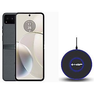 Motorola RAZR 40 5G Dual 256GB 8GB RAM Unlocked (GSM Only | No CDMA - not Compatible with Verizon/Sprint) Global, NGP Wireless Charger Included – Green