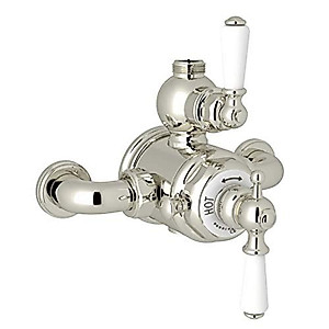 Rohl U.5550L-PN Exposed Thermostatic Shower Mixer with Lever Handles, Polished Nickel