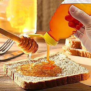 8 Pcs 16oz Clear Plastic Honey Bottles,Refillable Squeeze Honey Containers Jars for Storing Dispensing Fresh Honey,Syrup,Leak Proof Flip-Top Lids