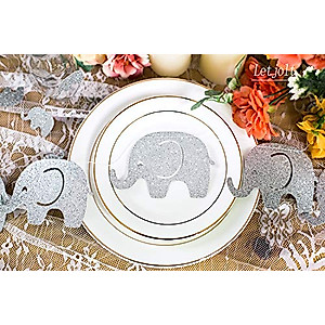 Elephant Garland Banner Glitter Silvery Baby Shower Decorations Christmas Supplies Baby Elephant Decorations Birthday Party Supplies Baby Nursery Decorations 10 Feet 17 Pcs