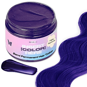 INH Semi Permanent Hair Color | Color Depositing Conditioner | Amethyst Dark Purple Hair Dye | No Bleach No Peroxide Temporary Tint for Women, Men | Vegan, Ammonia Free, Sulfate Free, Ready to Use 6oz