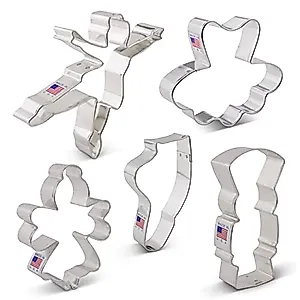 Nutcracker Ballet Cookie Cutters 5-Pc. Set Made in USA by Ann Clark, Nutcracker, Sugar Plum Fairy, Tutu, Ballerina, Ballet Slipper