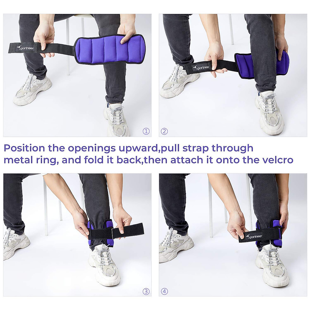 Sportneer Adjustable Ankle Weights+Handheld EVA Foam Roller Massage Stick