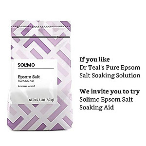 Amazon Brand - Solimo Epsom Salt Soaking Aid, Lavender Scented, 3 pound (Pack of 1)