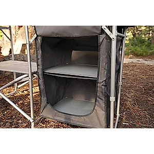 MOUNTAIN SUMMIT GEAR Deluxe Roll Top Kitchen Table for Camping made with Weather-Resistant Aluminum (by Caddis Sports Inc.)