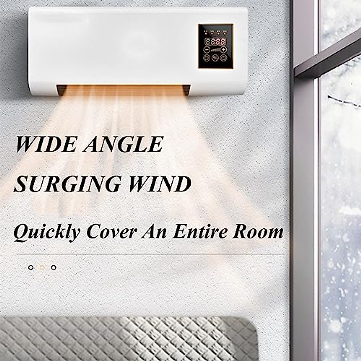 Cryfokt Mini Air Conditioner, Small Air Conditioner Heater with Remote Control, 2000W Portable Wall Mounted Ac, Wall Mounted Air Conditioner and Heater Combo for Bathroom, Bedroom