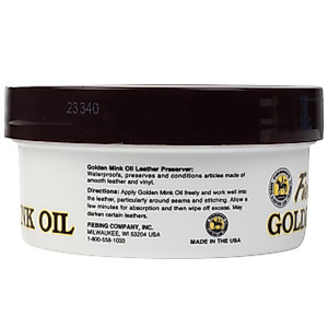 Fiebing's Golden Mink Oil Paste, 6 oz. - Soften, Preserves and Waterproofs Leather and Vinyl