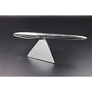 JASON YUEN Magnetic Floating Pen - Bright chrome ballpoint Pen with Magnetic Base - Writing Pen With Magnet Holder fit for Office Gift items (Triangle base)