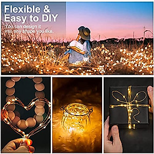 Diyishan 2Pack 36Ft 100Led Outdoor Solar+Battery String Christmas Lights (White)