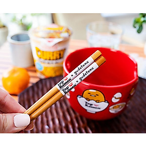 Sanrio Gudetama x Nissin Top Ramen 20-Ounce Noodle Bowl and Chopstick Set