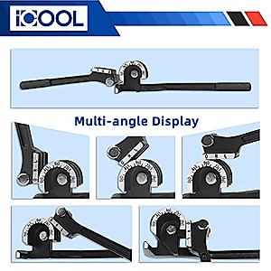 ICOOL Tube Bender 3 in 1 Manual Tubing Bending Tools 0-180 Degrees 1/4, 5/16, and 3/8 Inch (Matte Surface) for Copper Aluminum Brass and Thin Stainless Steel Pipes