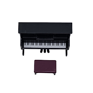 Kodycity Dollhouse Miniature Musical Instruments Set Mini Accessories Piano Violin Trumpet Guitar Saxophone Drum Doll House Accessory Miniatures 1 12 Scale for Model Music Room Decor