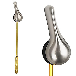 Opzour Universal Toilet Handle Replacement Kit, Brushed Nickel Toilet Flush Handle with Nut Lock and Stainless-Steel Flapper Chain, Front Mount Toilet Flush Lever Fits Most Standard Toilet Tanks