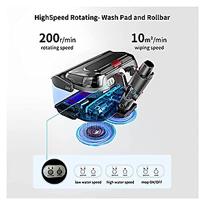 NUTRAC Vacuum Cleaner Electric Cleaning Mop Head Wet and Dry Brush Home Floor Mop Heads Accessories，Compatible for Dyson V7 V8 V10 V11V15