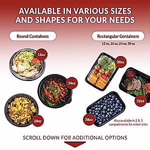 Reli. Meal Prep Containers, 32 oz. | 40 Pack | 3 Compartment Food Container w/Lids| Microwavable Food Storage Containers/To Go | Black Reusable Bento Box/Lunch Box Containers for Food/Meal Prep