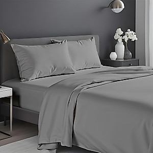 Infinitee Xclusives Premium Grey Queen Sheets Set - 4 Piece Bed Sheets - Soft Brushed Microfiber Fabric - 16 Inches Deep Pockets Sheets Wrinkle Free & Fade Resistant