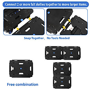 LEADALLWAY Folding Hand Truck Dolly Cart,Collapsible Luggage Cart,Multiple Carts Assembly Feasible 300LBS+Dolly Cart Furniture Moving Dolly Multipurpose Furniture Mover 4 Wheels 300LBS,Multiple Carts