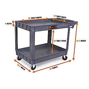 WEN 500-Pound Capacity 46 By 25.5-Inch Extra Wide Service Utility Cart